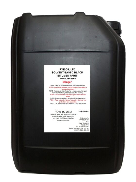 BITUMEN PAINT 25L BLACK WATERPROOF - Rye Oil Limited